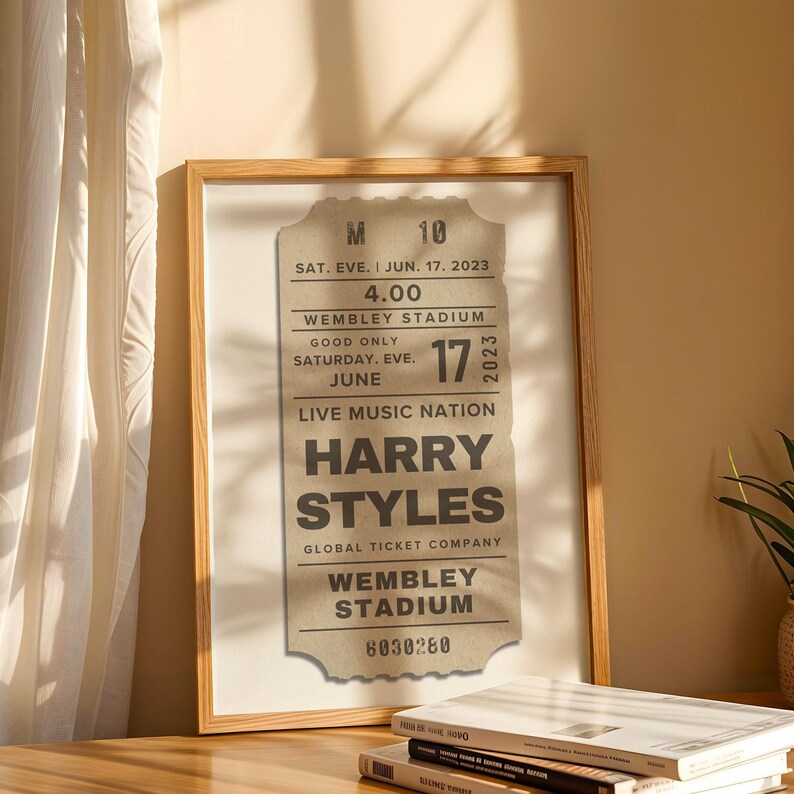 Digital Custom Concert Ticket Poster, Set of 3 Personalized Retro ...