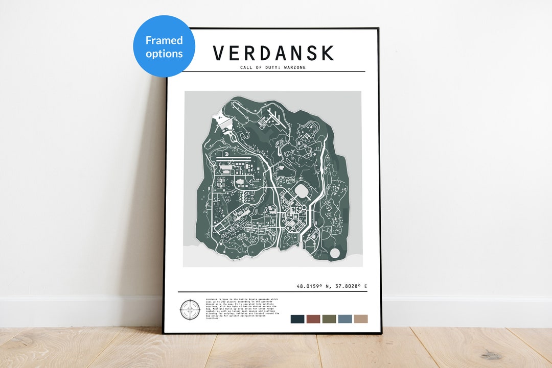 Call of Duty Warzone Verdansk Map Poster / Colourful Gaming Decor ...