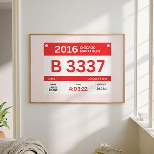 Digital Custom Marathon Bib Poster, Runners Gift, Sports Memory Print ...