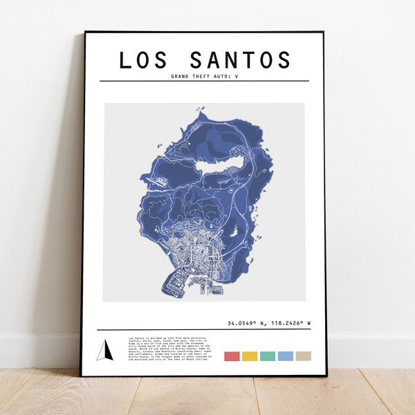 Gta Map Poster - Etsy UK