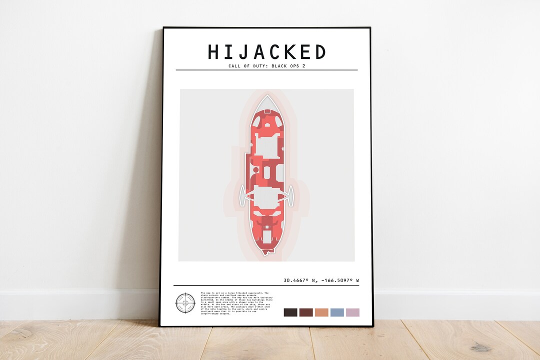 Call of Duty Hijacked Map Poster / Colourful Gaming Decor / Unique ...
