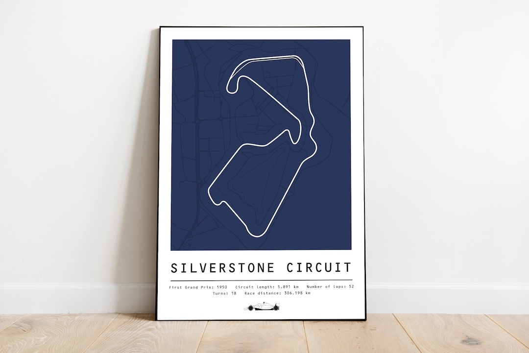 Formula 1 Track Poster Silverstone, F1 Merch Print, Motorsport Racing ...