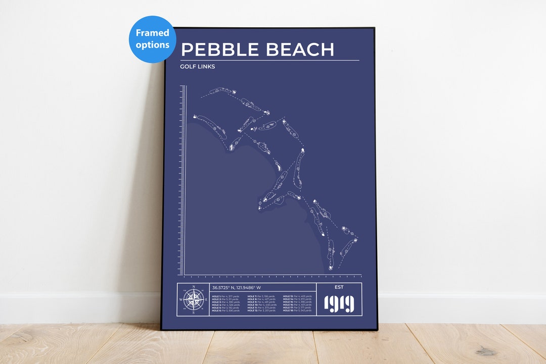 Golf Poster, Pebble Beach Golf Course, Sport Unique Wall Hanging, Golf ...