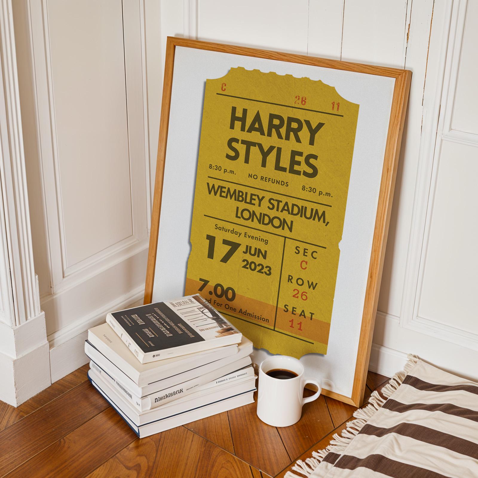 Digital Custom Concert Ticket Poster, Set of 3 Personalized Retro ...