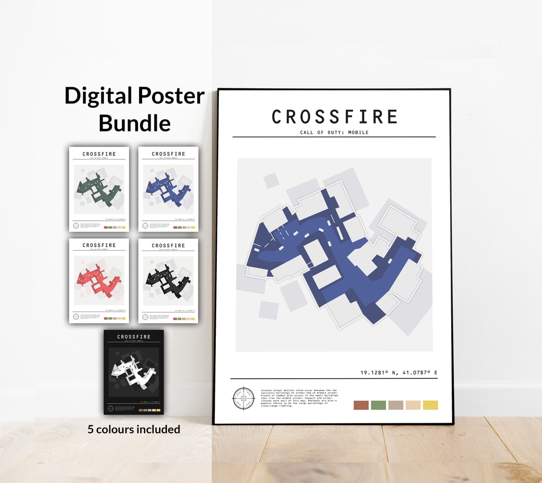 Call of Duty Crossfire Map Poster / Digital Video Game Print / Minimal ...