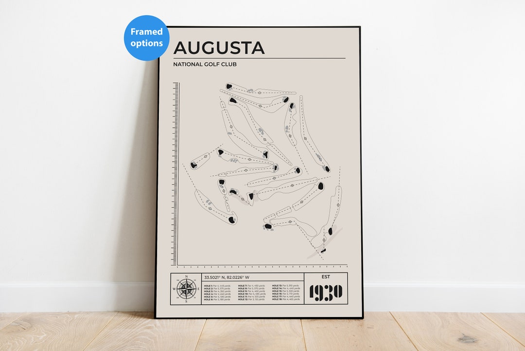 Golf Poster, Augusta Golf Course, Sport Unique Wall Hanging, Golf Gift ...