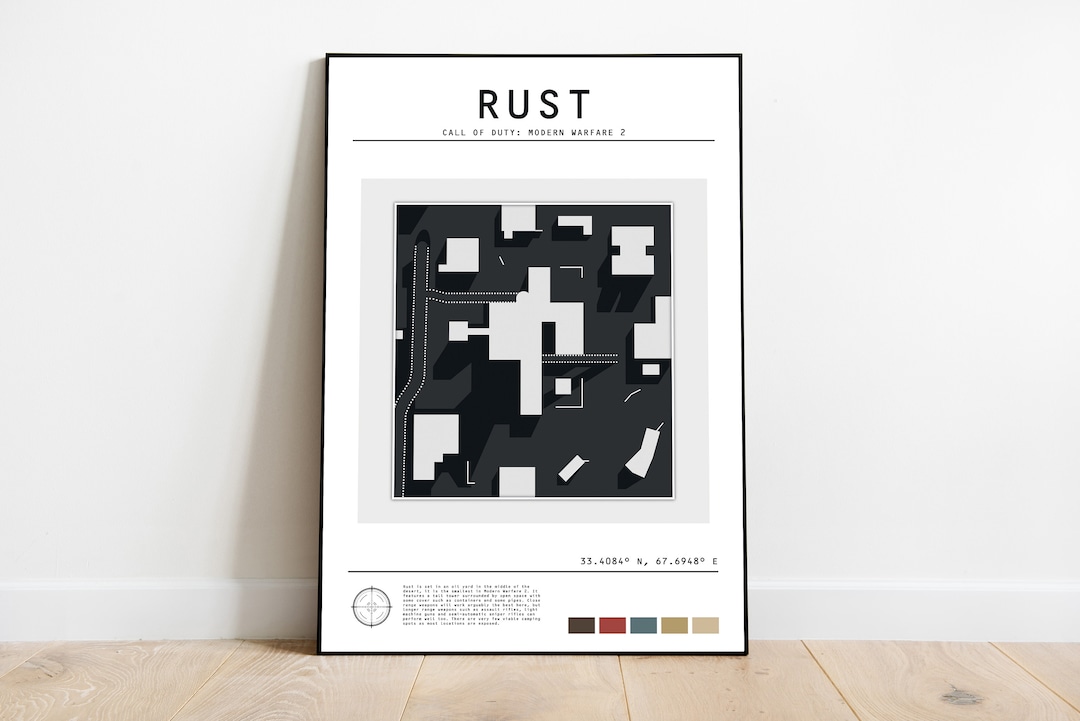 Call of Duty Rust Map Poster / Video Game Decor Print / Minimal Gamer ...