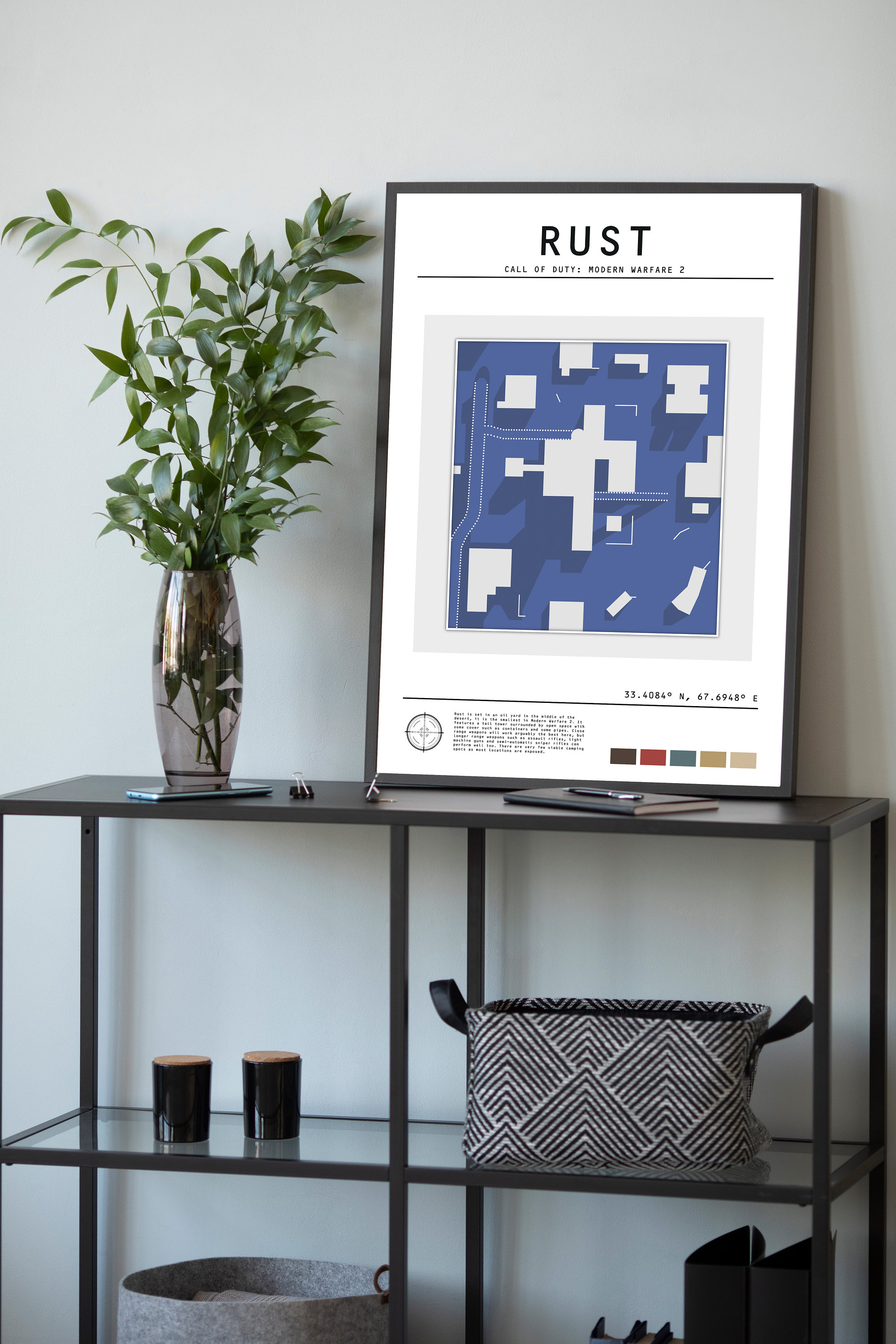 Digital Call of Duty Rust Map Poster / Colourful Gaming Decor / Unique ...