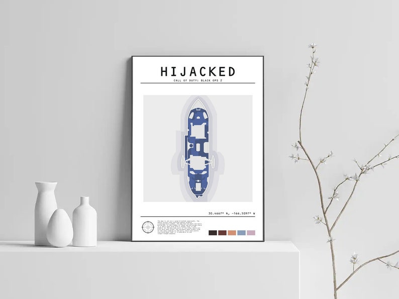 Call of Duty Hijacked Map Poster / Colourful Gaming Decor / Unique ...