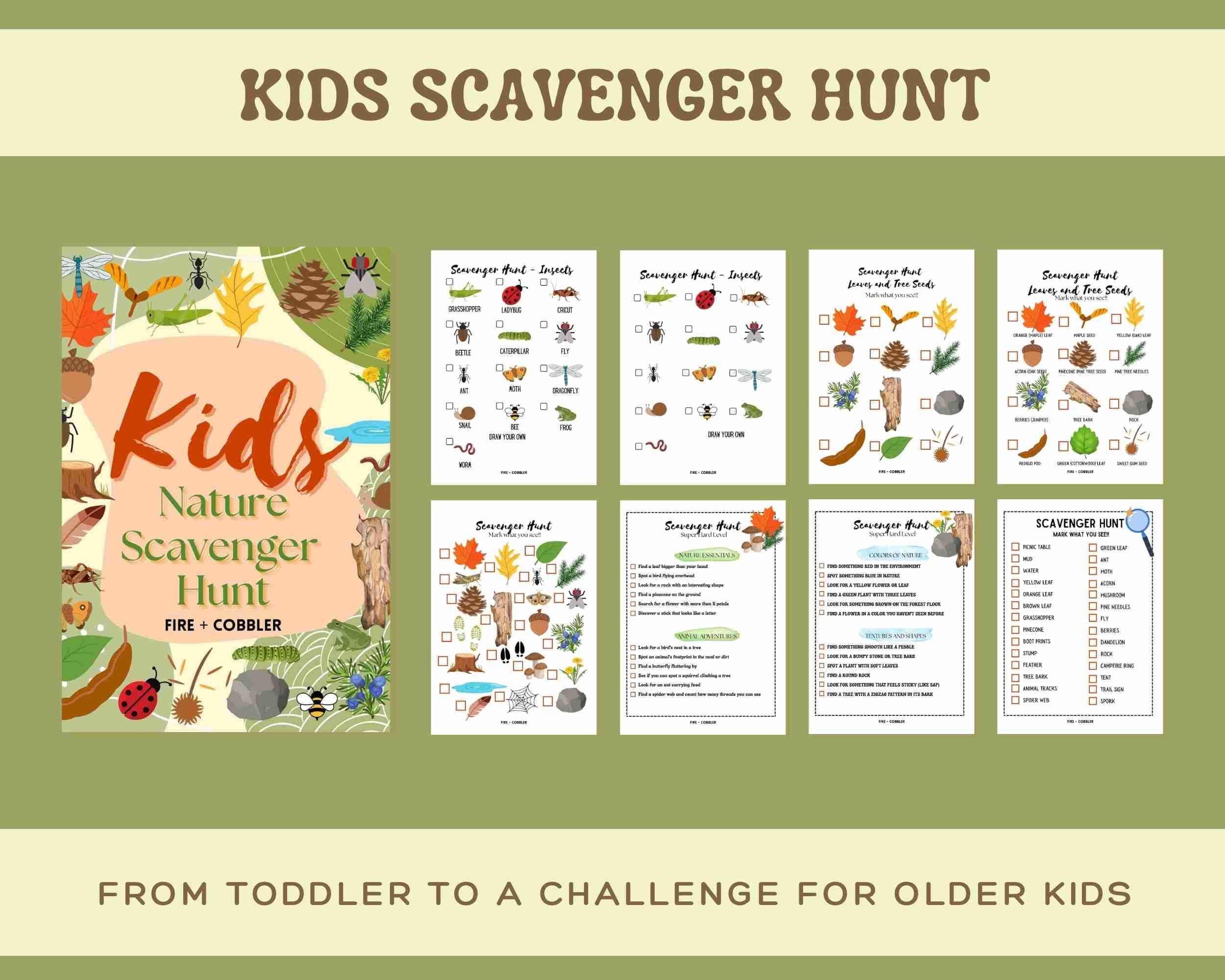 Kids Nature Scavenger Hunt: Outdoor Activity Printable (PDF) - Etsy