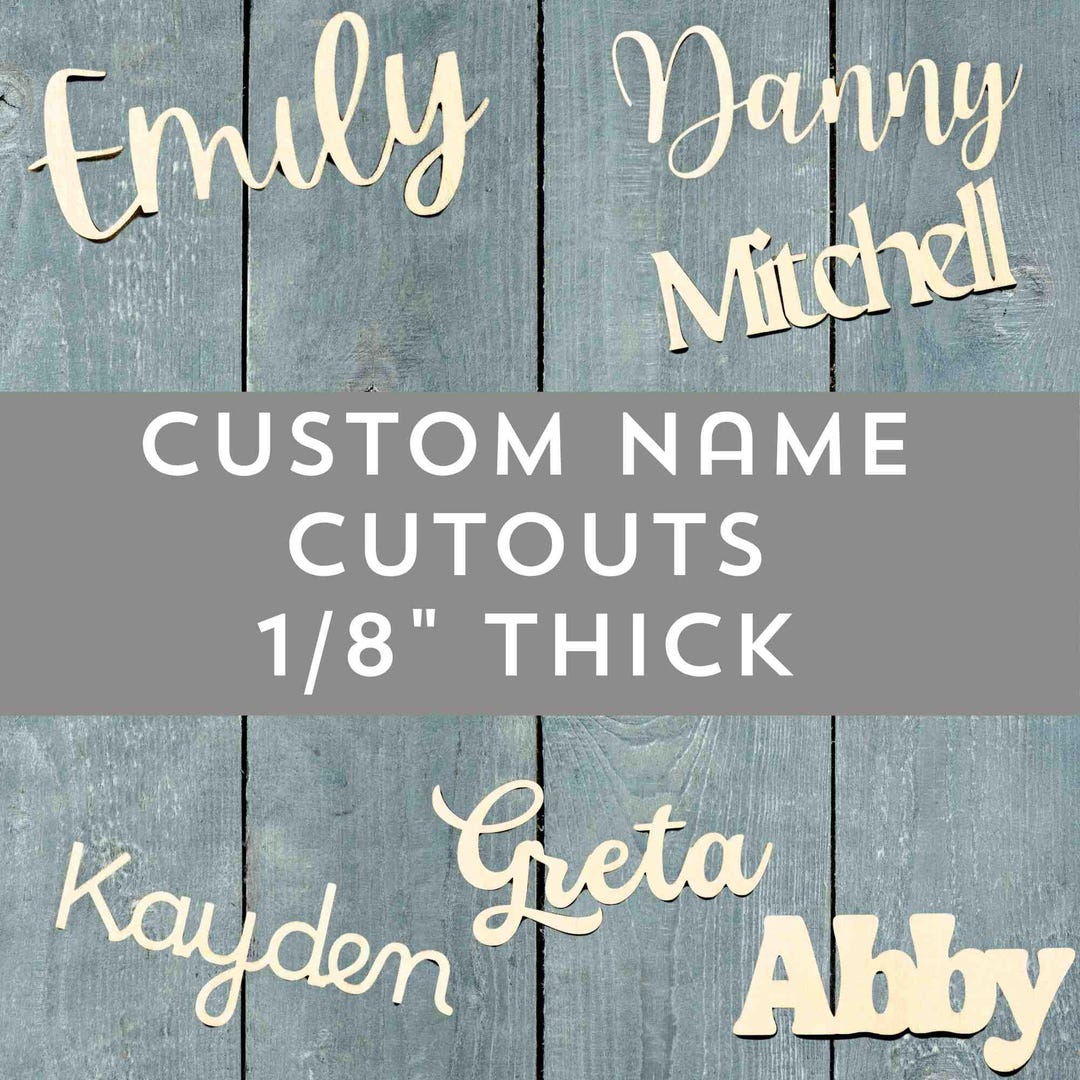 Custom Wood Cutouts Laser Cut Shapes Personalized Names Signs Crafts ...