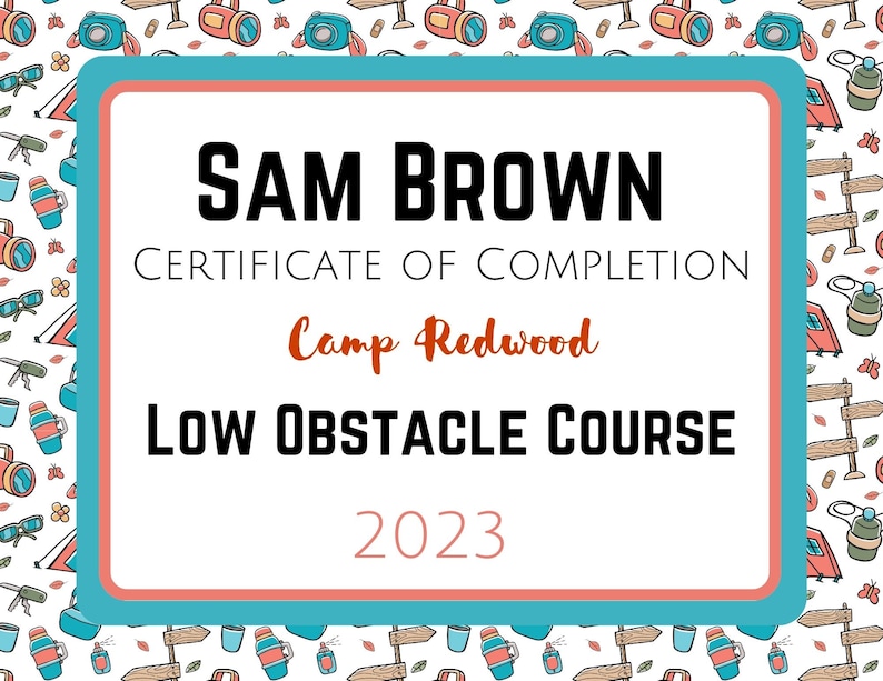 Camp Border Editable Certificate Template Customizable Blank Canva ...