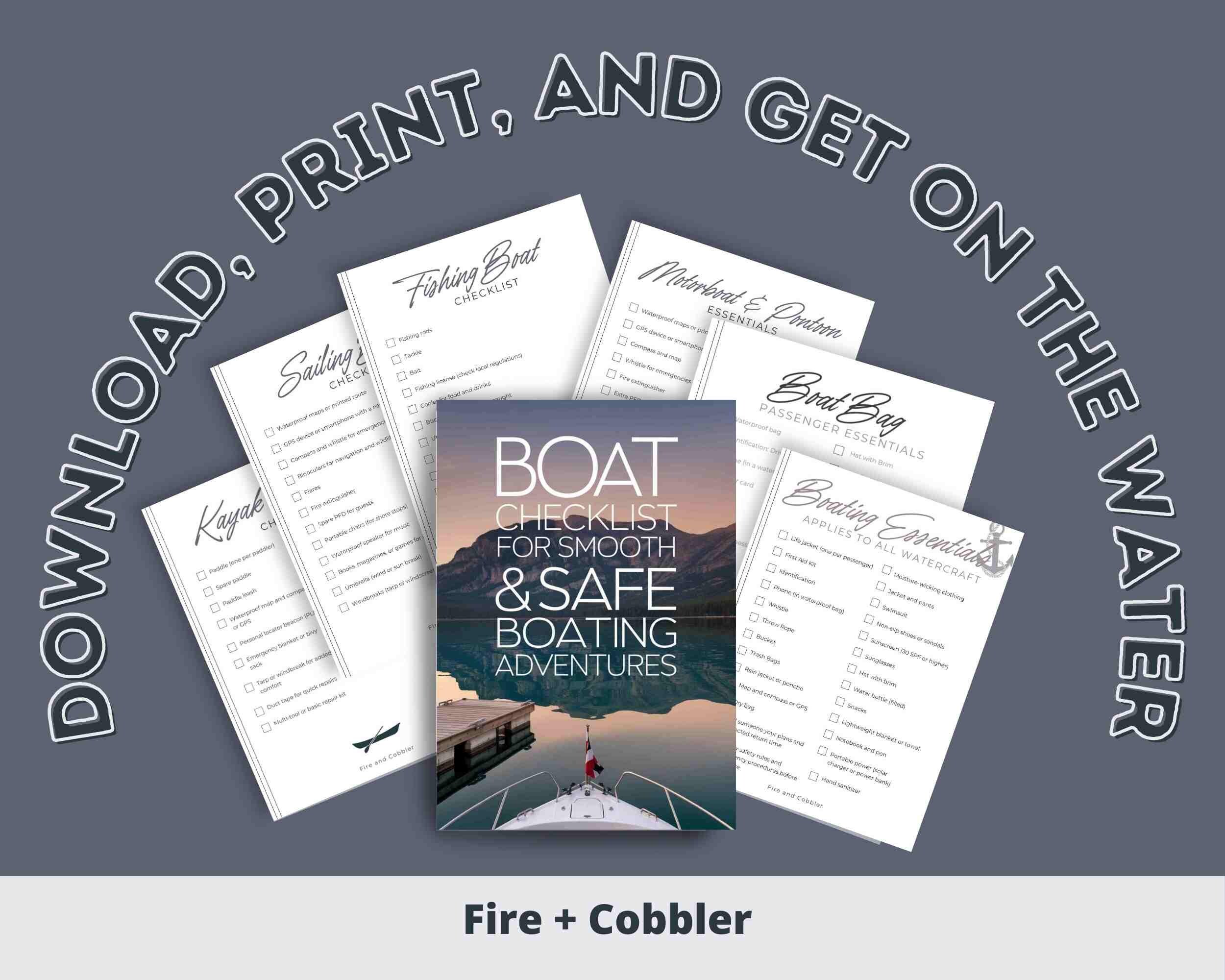 Boat Essentials Checklist Printable Packing List for Boating Kayaking ...