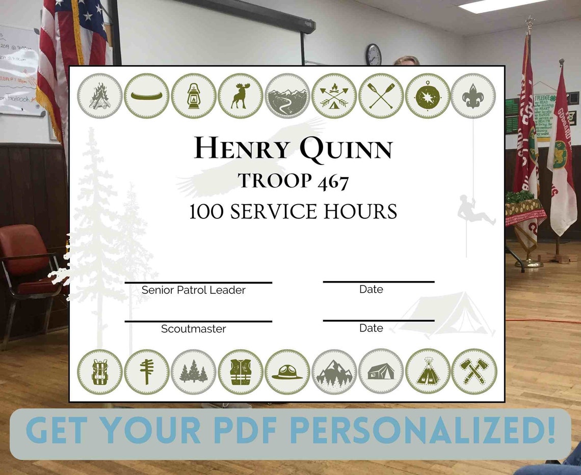 Blank Scout Certificate PDF Custom Scout Award Template Vintage Style ...