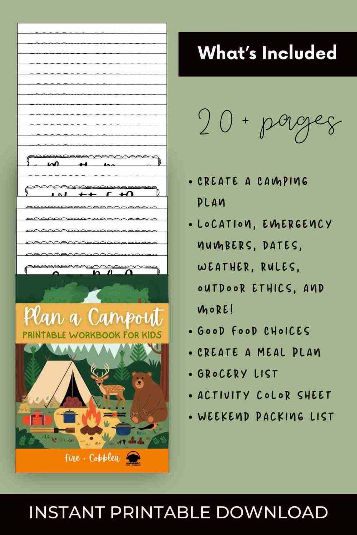 Kids Campout Planner: Printable Adventure Workbook for Scouts, Family Camping Trip Checklist ...
