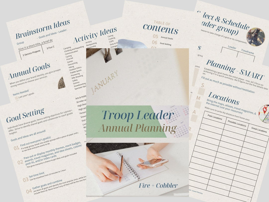 Troop Annual Planning Mini Guide Book Printable PDF Scout Troop Yearly ...