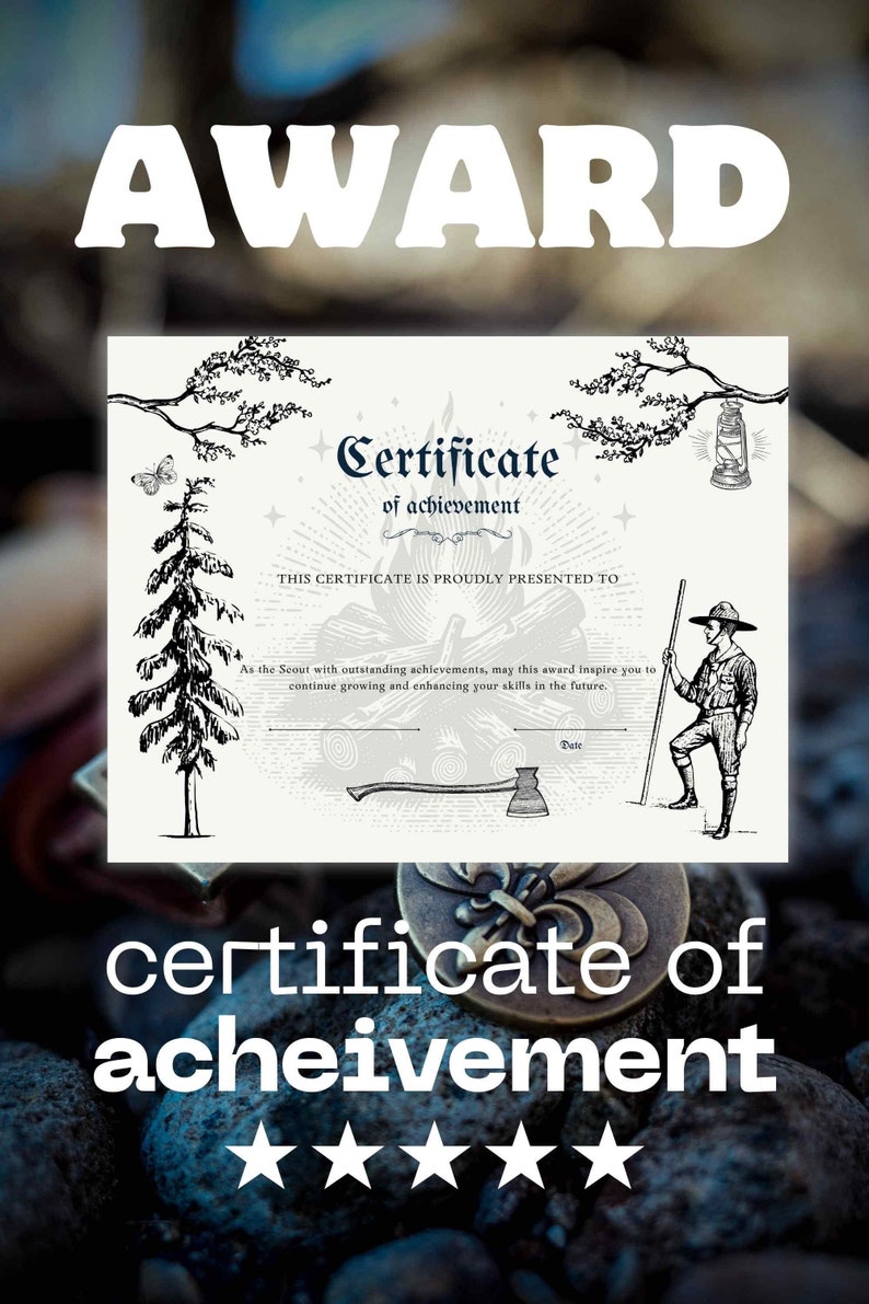 Printable Vintage Scout Certificate PDF Download Blank Award ...