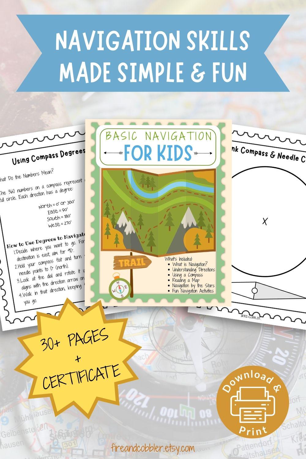 Map & Compass Skills Activity Workbook for Kids – Outdoor Learning ...