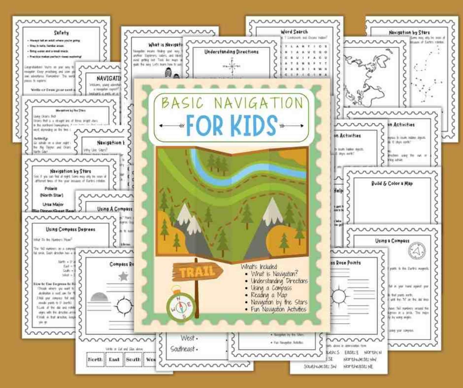 Navigation Skills Activity Workbook for Kids Map Reading Compass ...