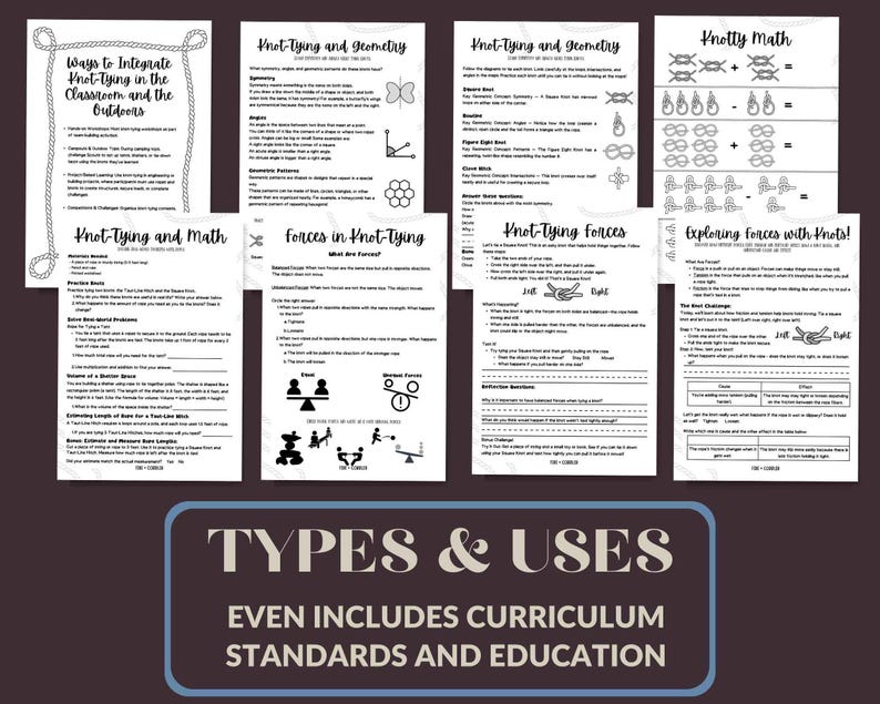 Kids Knot Tying Guide Uses and Types Printable PDF Downloads Parents ...