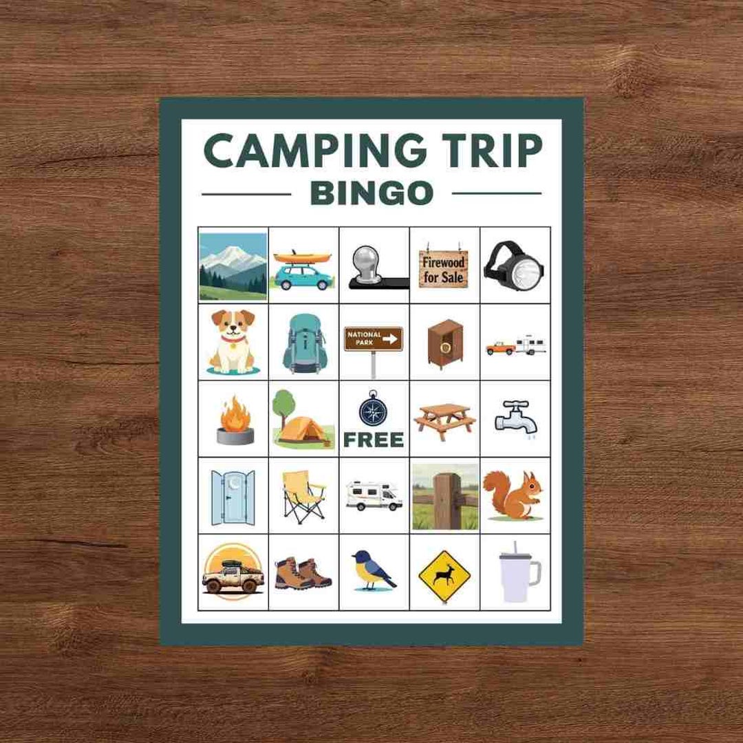 Camping Trip Bingo Printable – Fun Campground Game for Kids and Family ...