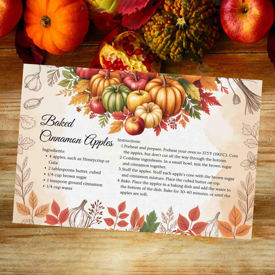 Editable Fall Card Template 6x4 Digital Download Customizable Autumn ...