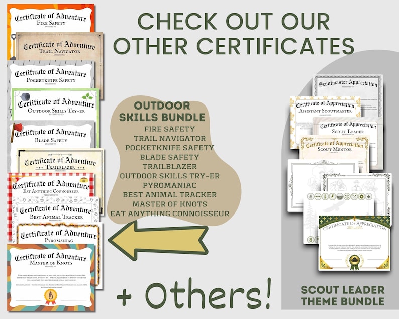 Cub Pack Den Scout Leader Certificate Template Blue and Gold Banquet ...