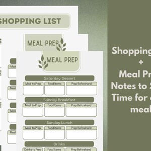 Printable Weekend Meal Plan Ahead Organize Grocery List Meal Prep ...