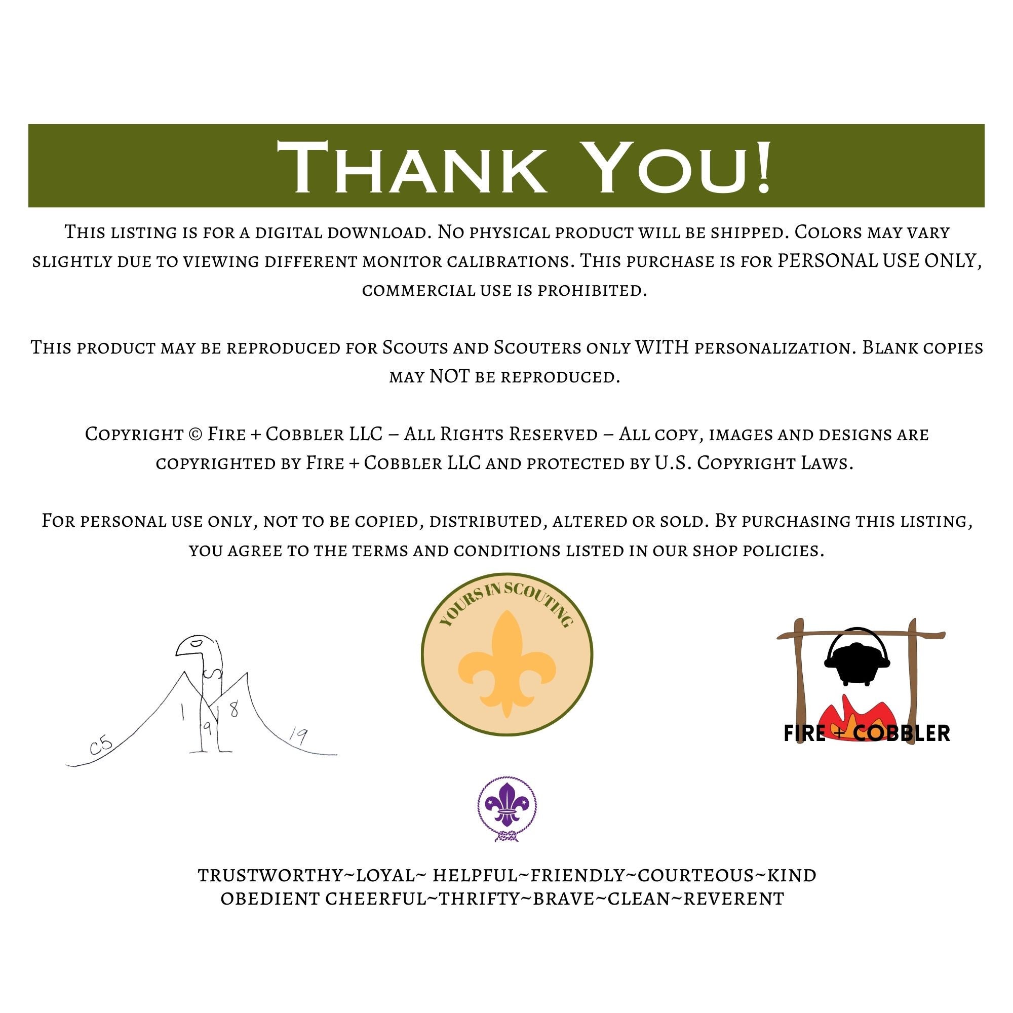 Blank Scout Certificate PDF Custom Scout Award Template Vintage Style ...