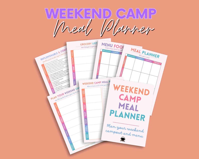 Weekend Camp Meal Planner: Printable Menu & Grocery List (PDF) - Etsy