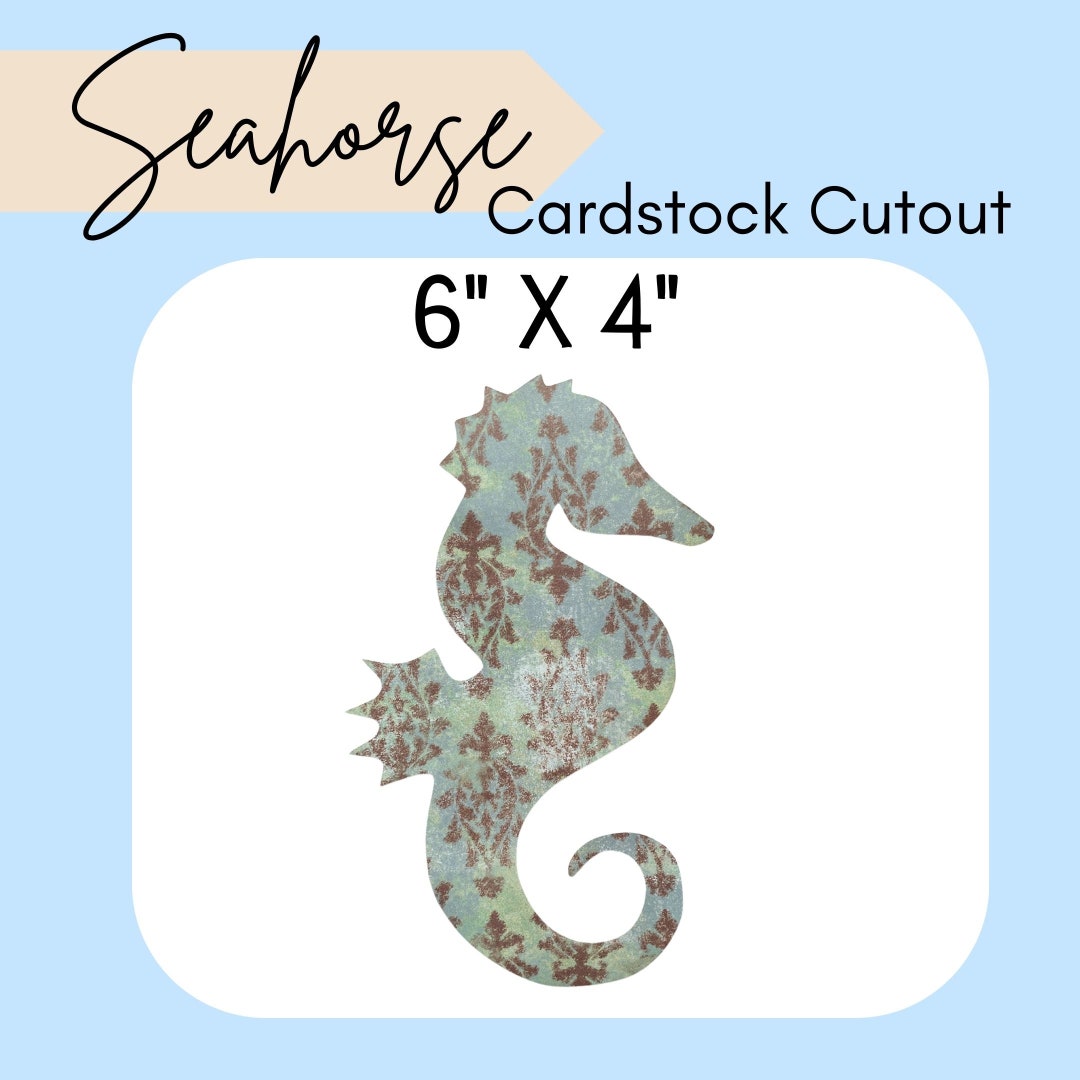 Seahorse Cutout Cardstock Die Cut Scrapbook Paper Shapes Card - Etsy