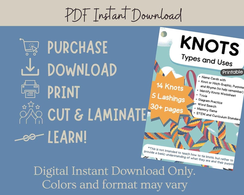 Kids Knot Tying Guide: Outdoor Activity, Trivia & Memory Game ...