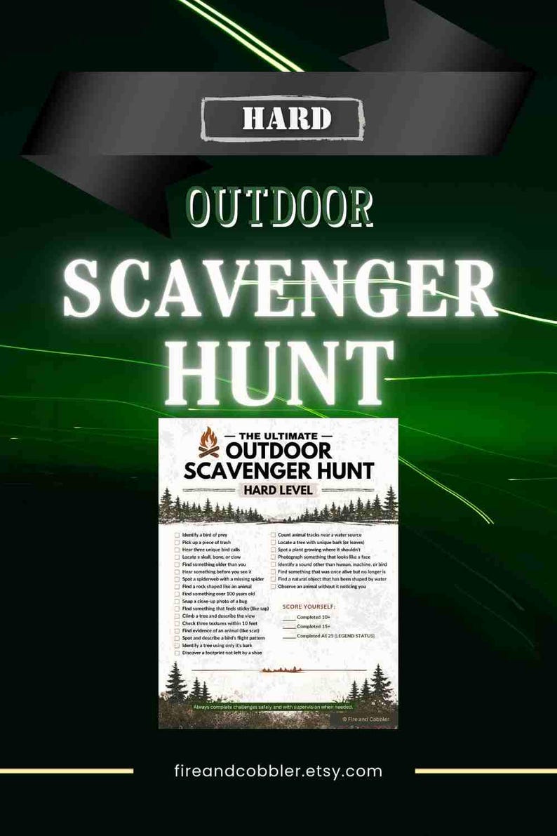 Hard Outdoor Scavenger Hunt for Teens and Adults | Challenging Nature ...