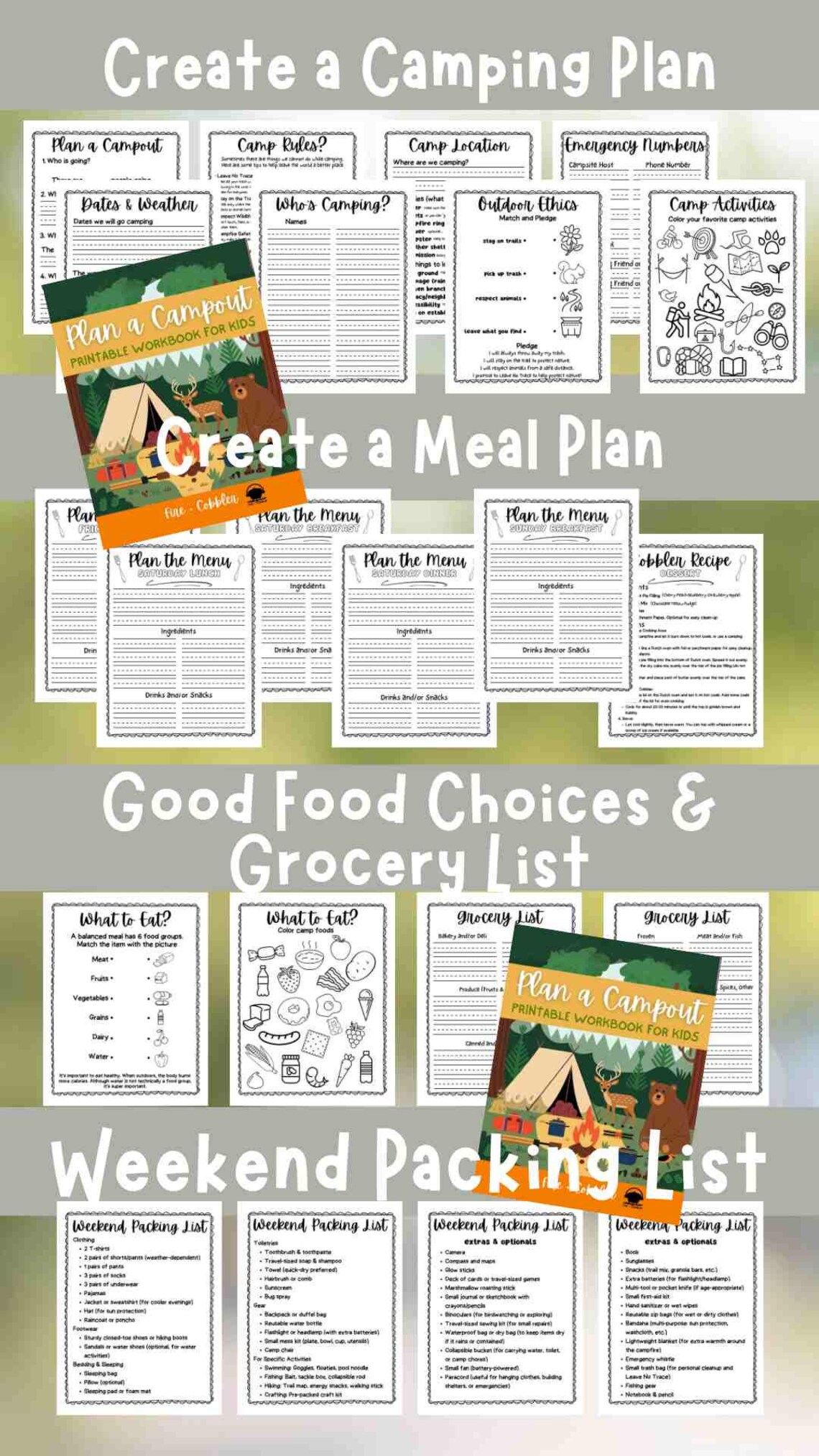 Kids Campout Planner: Printable Adventure Workbook for Scouts, Family Camping Trip Checklist ...