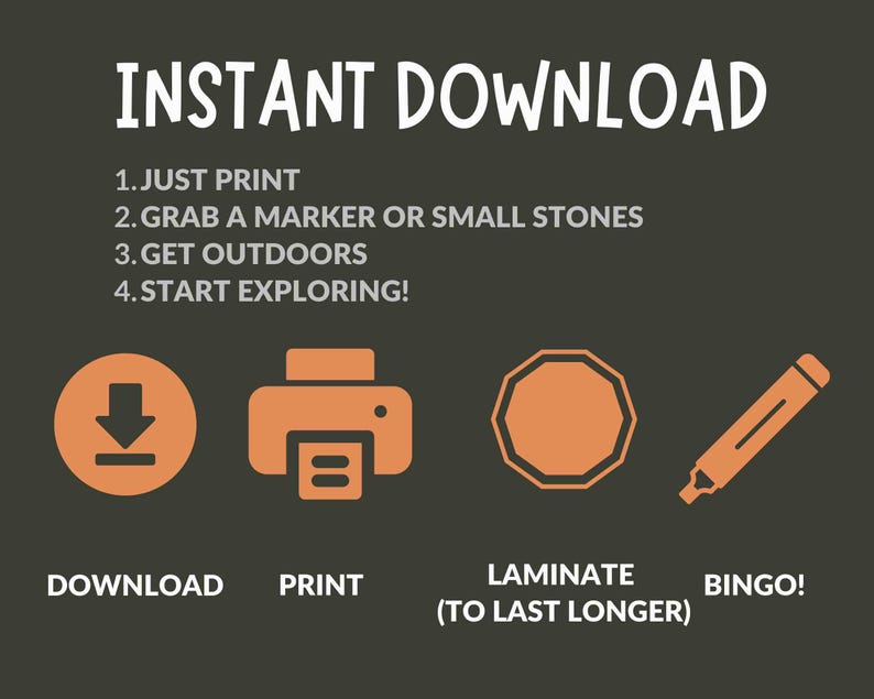 Printable Camp Bingo Cards | Outdoor Nature Exploration Game for Kids ...