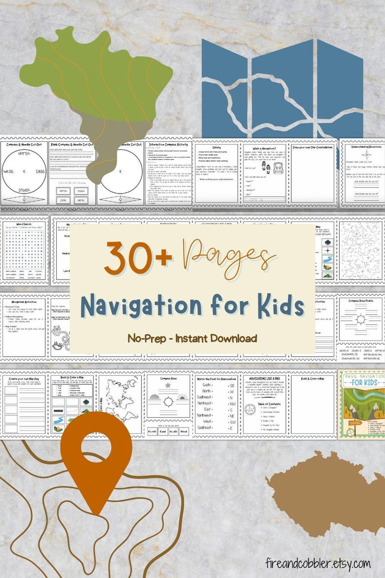 Map & Compass Skills Activity Workbook for Kids – Outdoor Learning ...