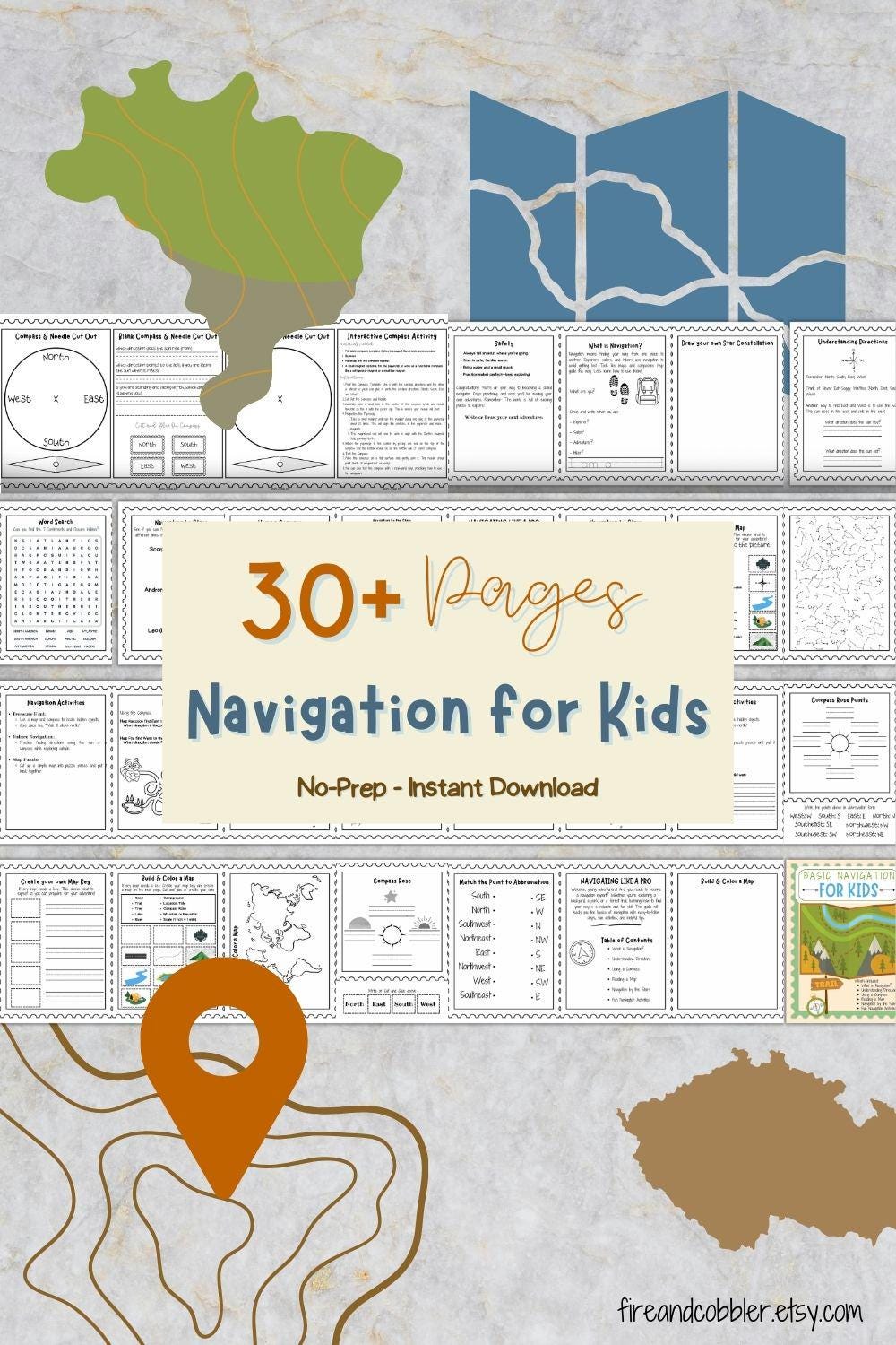 Map & Compass Skills Activity Workbook for Kids – Outdoor Learning ...