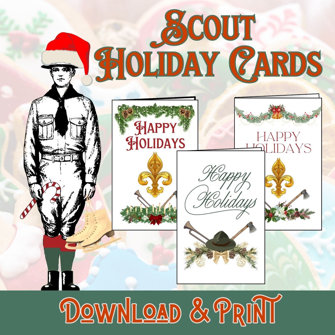 Scout Printable Holiday 3 Card Bundle Scout Leader Appreciation Troop ...
