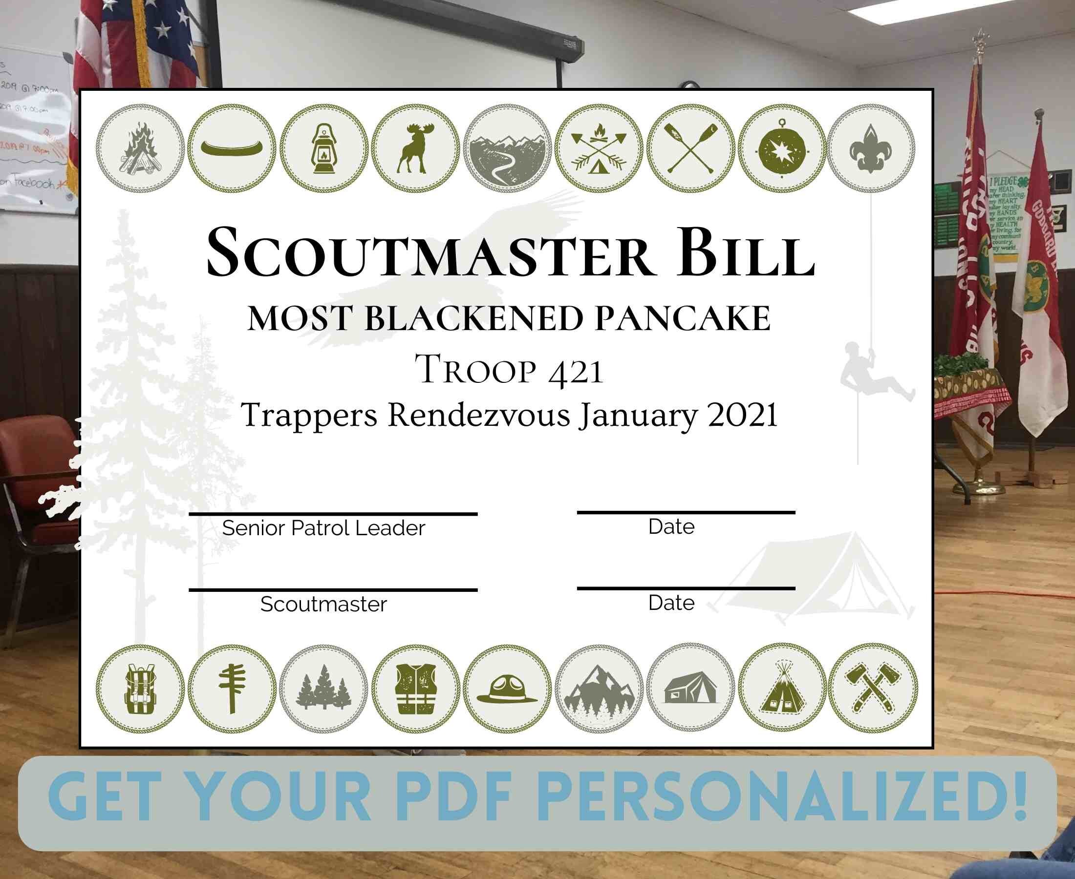 Blank Scout Certificate PDF Custom Scout Award Template Vintage Style ...