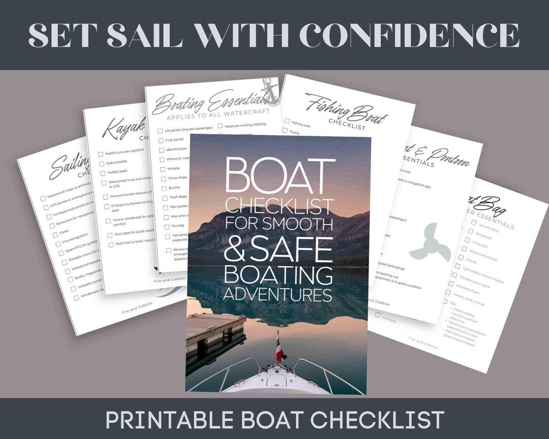Boat Essentials Checklist Printable Packing List for Boating Kayaking ...