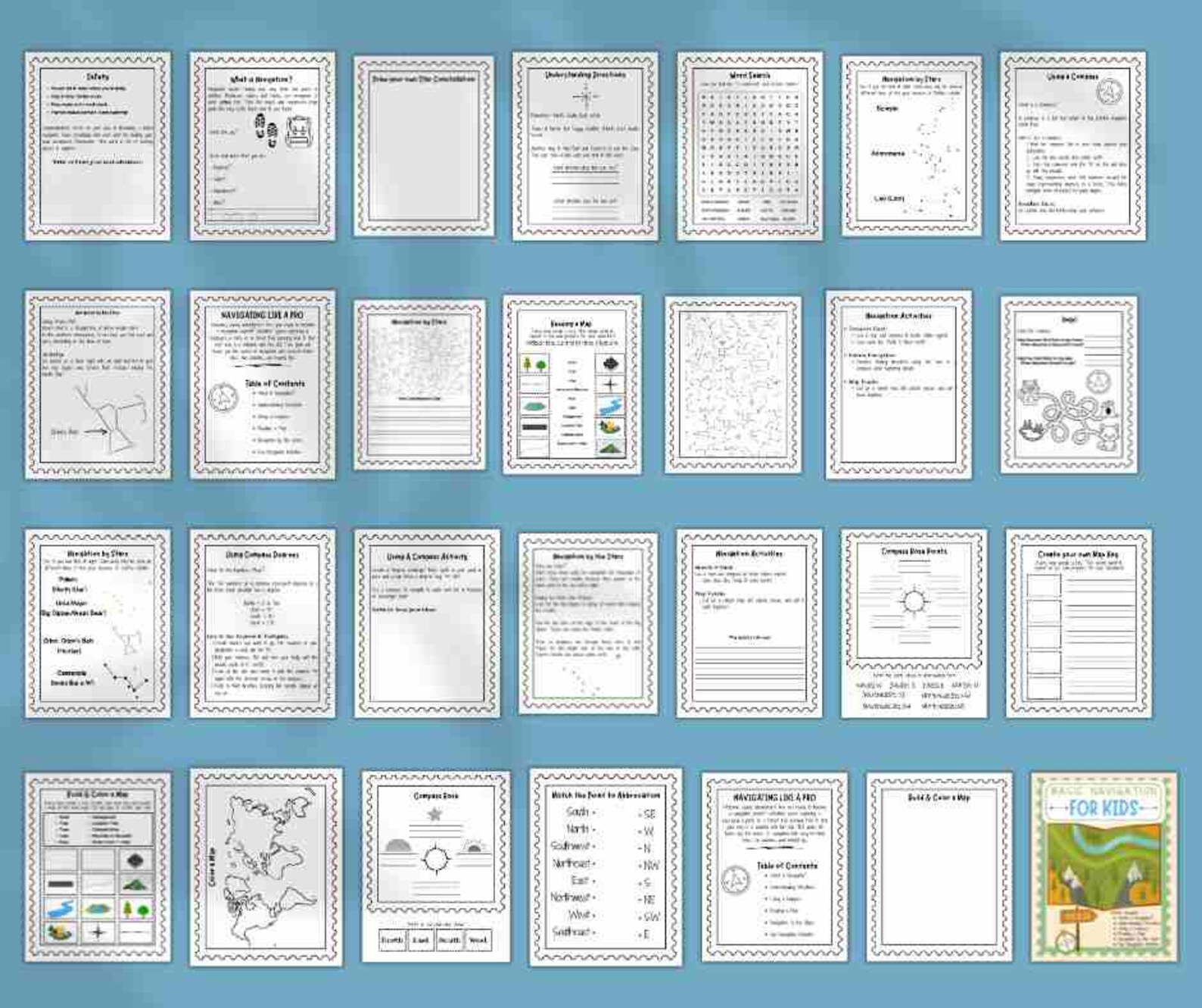 Navigation Skills Activity Workbook for Kids Map Reading Compass ...