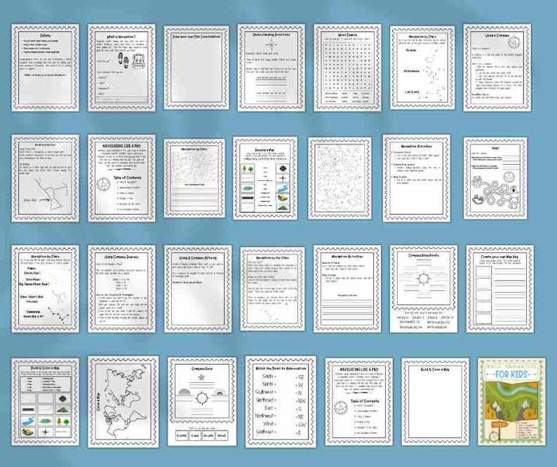 Navigation Skills Activity Workbook for Kids Map Reading Compass ...