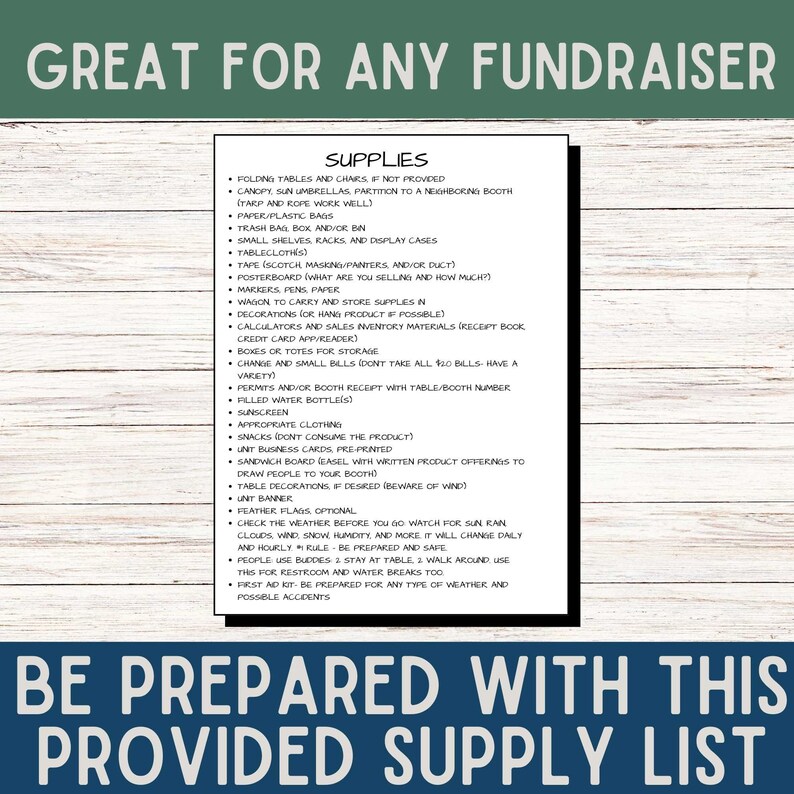 Fundraising Booth Guide for Troop Unit Ideas Youth Event Plan for Any ...