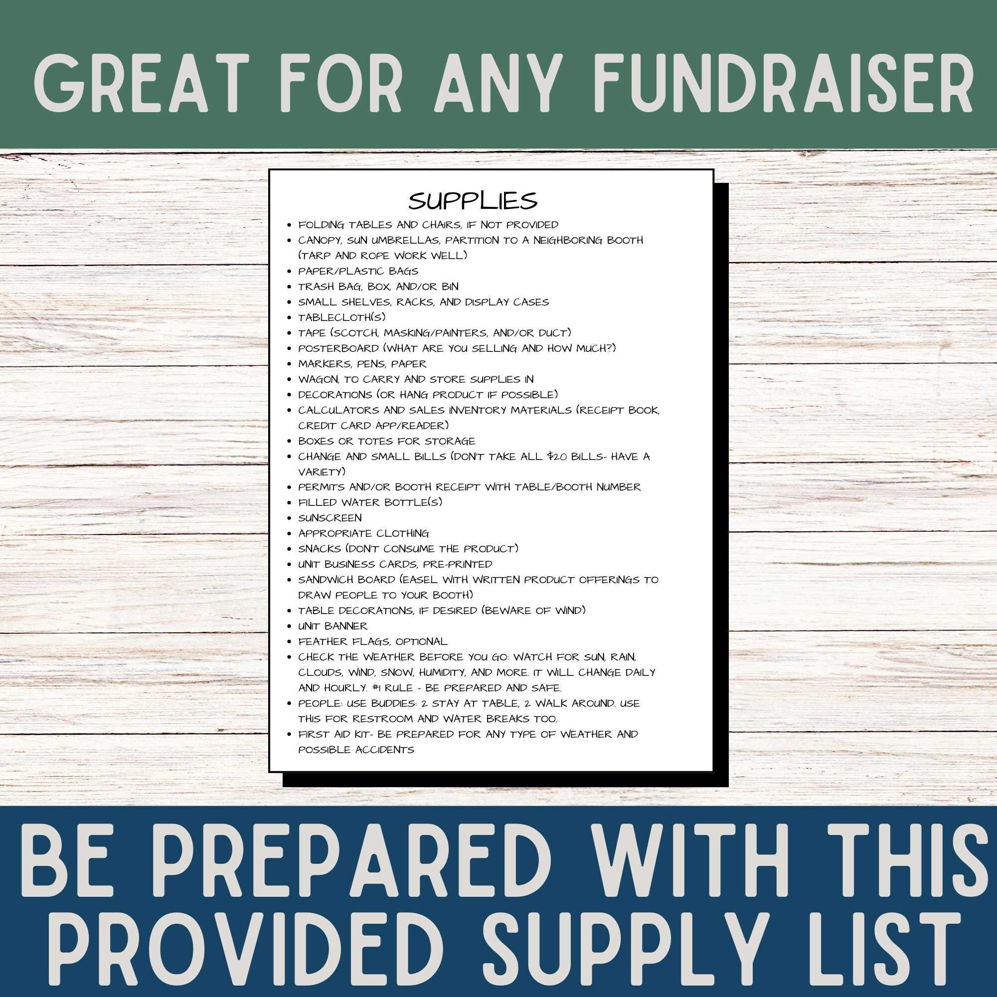 Fundraising Booth Guide for Troop Unit Ideas Youth Event Plan for Any ...