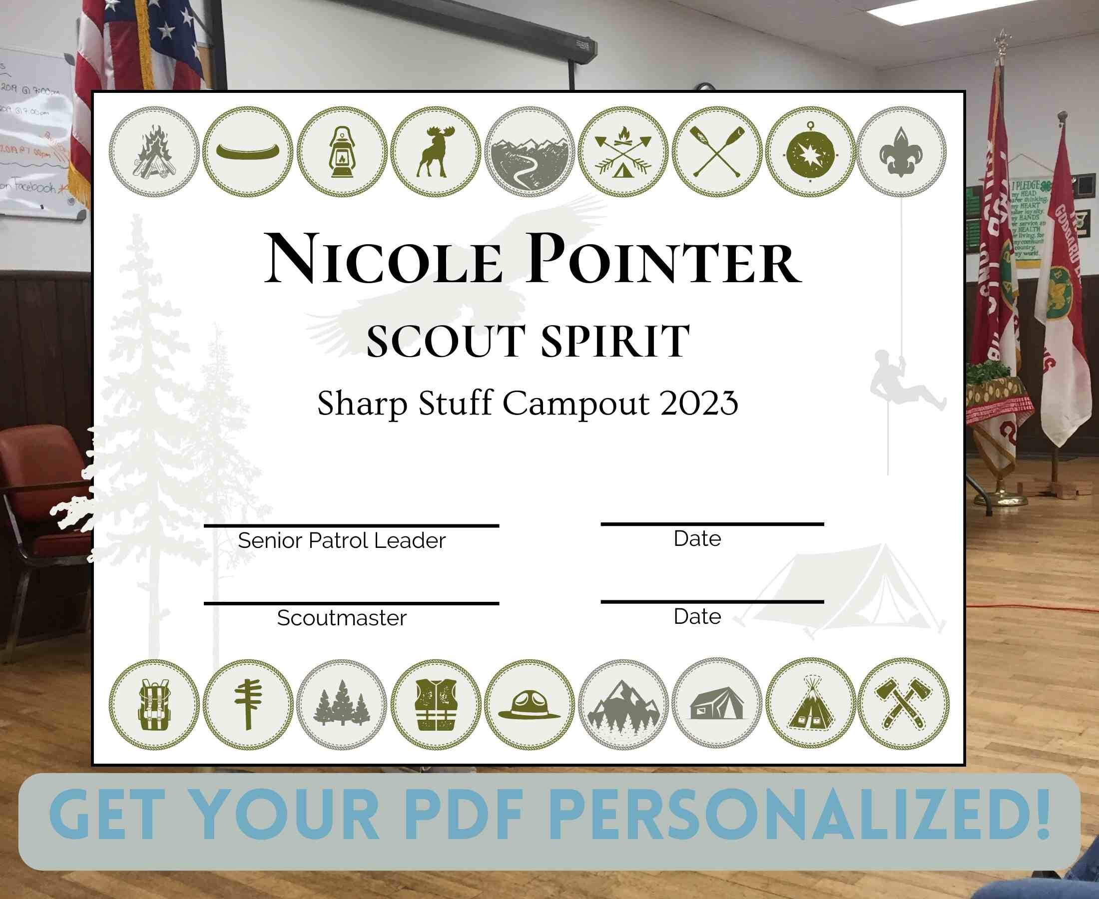 Blank Scout Certificate PDF Custom Scout Award Template Vintage Style ...
