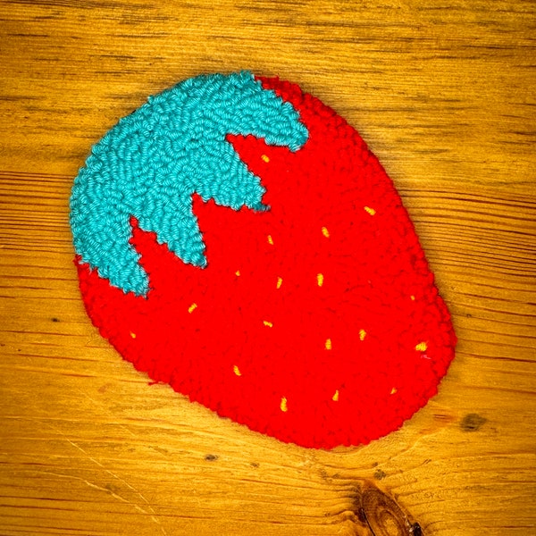 Strawberry Mug Rug - Etsy