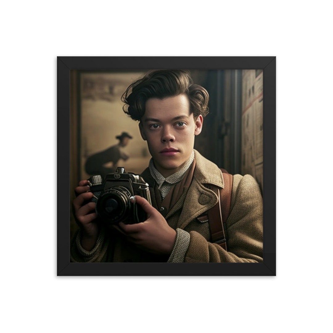 Framed AI Harry Styles Vintage Poster - Etsy