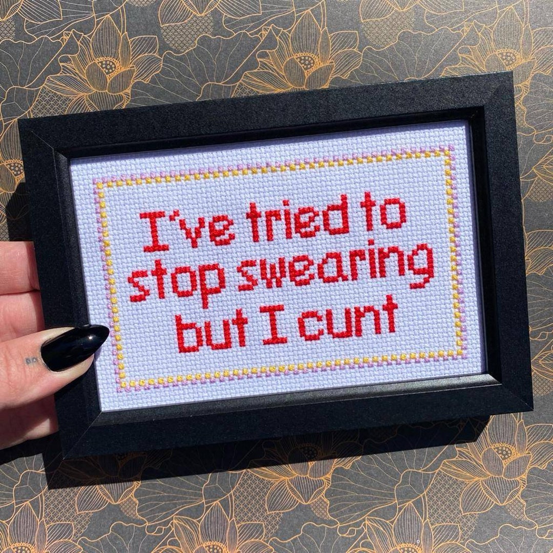 Stop Swearing Original Cross Stitch, Funny, Humour, Sassy, Witty - Etsy