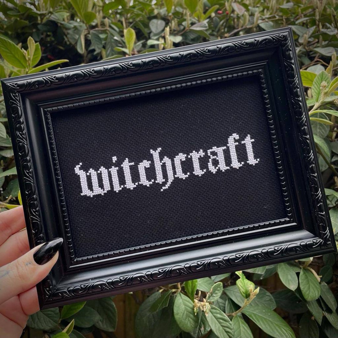 Witchcraft Cross Stitch, Goth, Gothic, Emo, Wicca, Witch, Lettering - Etsy
