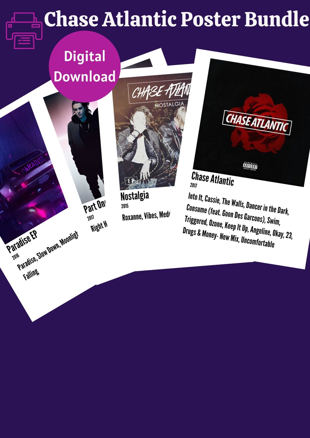 Chase Atlantic Poster Bundle - Instant Download, Aesthetic Prints, Music Decor, Digital Art - Etsy